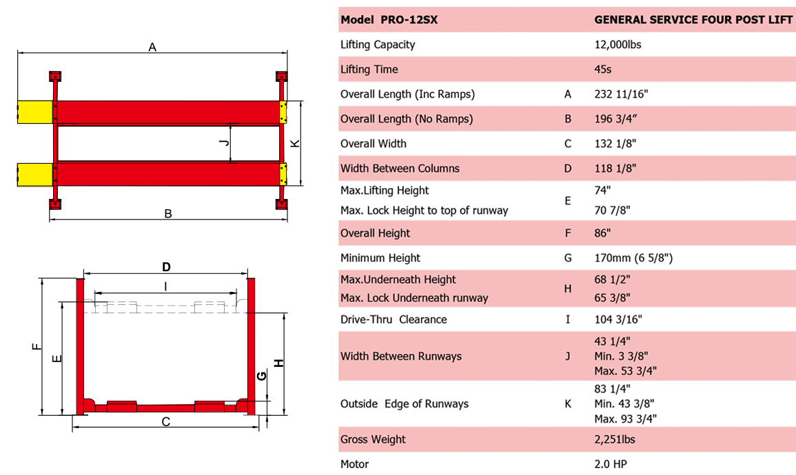 AMGO PRO-12SX 4-POST LIFT | Wholesale Lifts