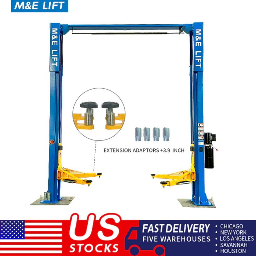M&E 2-Post 11000lb Clearfloor Vehicle Lift ME-LM110S | Wholesale Lifts