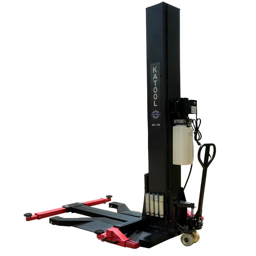 KATOOL SPL700 7000lbs Single Post Lift 110v Hydraulic Portable Lift ...